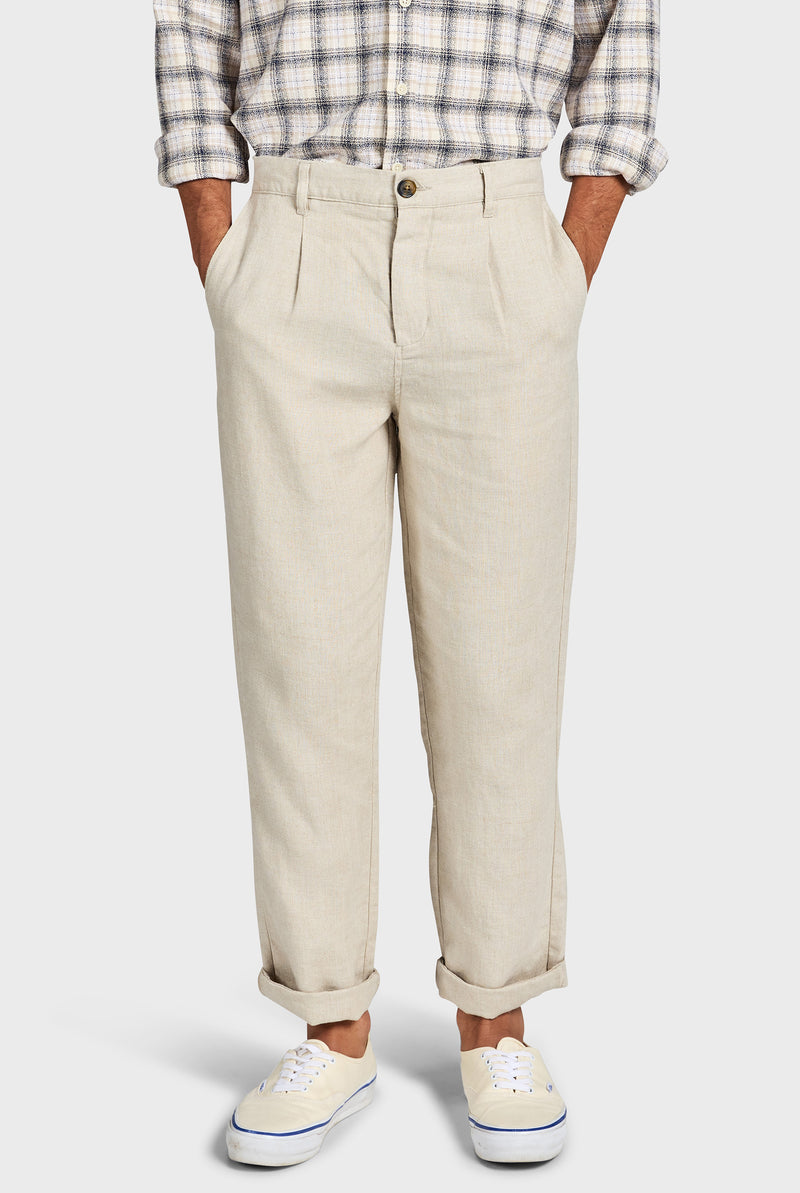 Dean Linen Chino — Pleated Linen Chino | Academy Brand