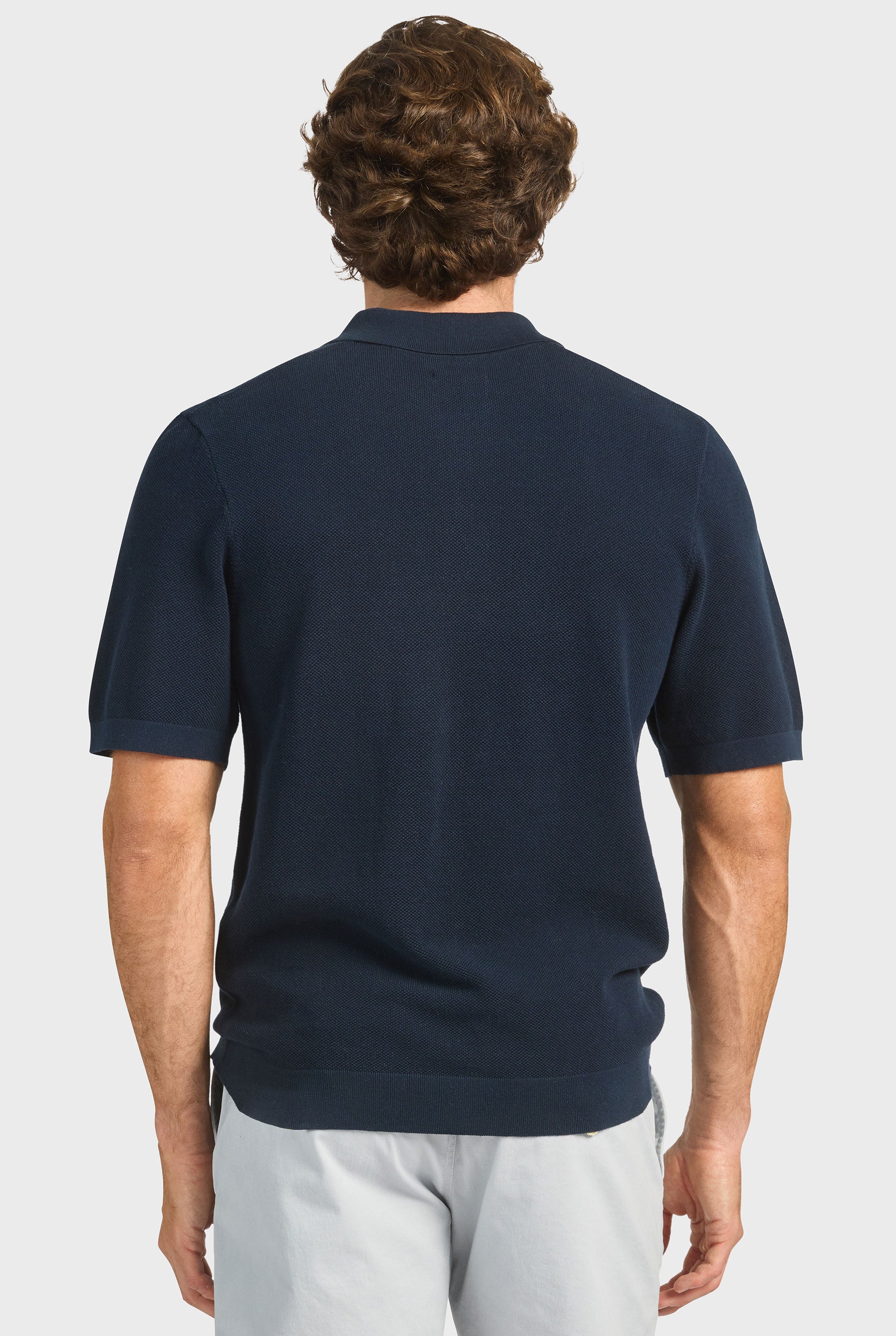 Riley Knit Polo in Navy | Academy Brand