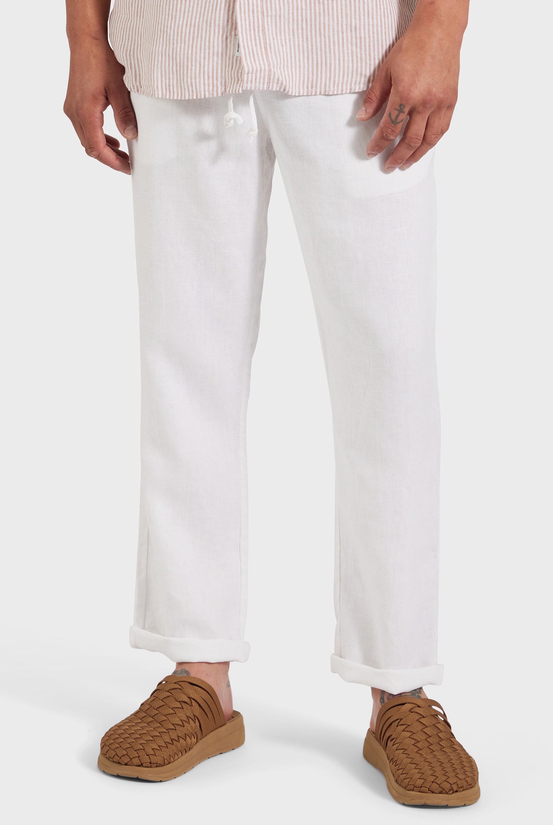 Riviera Linen Pant in White | Academy Brand