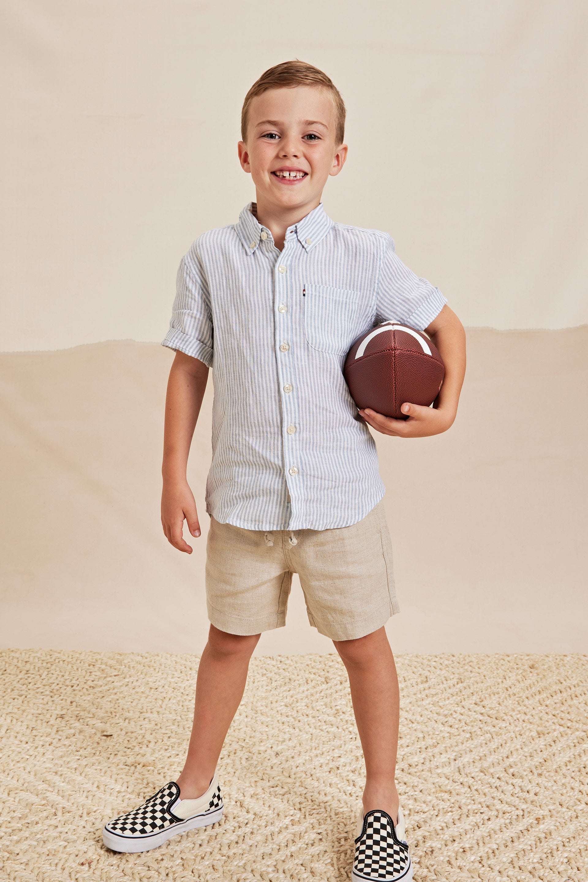 Kids Riviera Linen Short — Kids Linen Short | Academy Brand